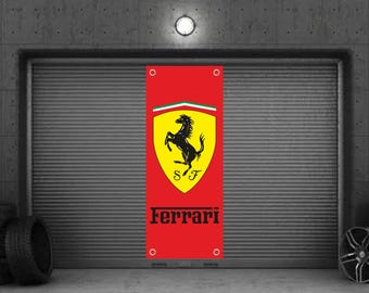 Ferrari Logo Vinyl Banner - Garage, Office, Showroom Decor - Etsy