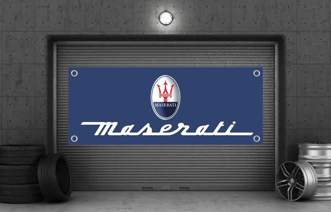 Maserati Logo Vinyl Banner: Garage, Office, Showroom Decor - Etsy