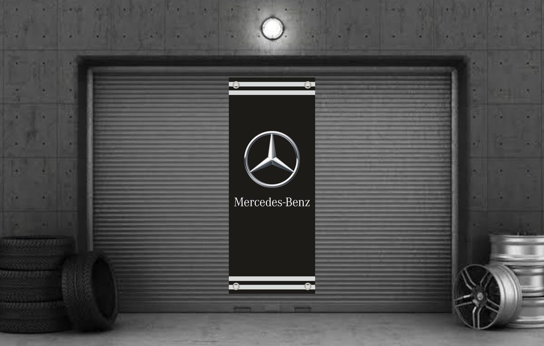 Mercedes Logo Vinyl Banner: Garage, Shop, or Showroom Decor - Etsy