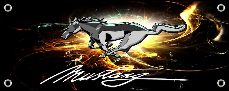 Mustang Logo Vinyl Banner: Garage, Shop, and Office Decor - Etsy
