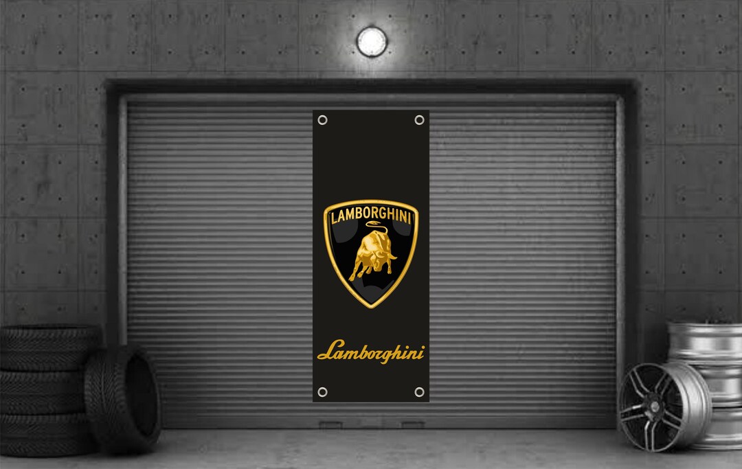 Lamborghini Logo Vinyl Banner: Garage, Shop, Showroom Decor - Etsy