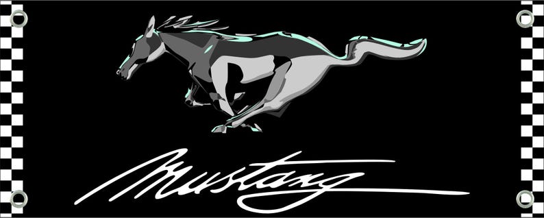 Mustang Logo Vinyl Banner: Garage, Office, Shop Decor - Etsy