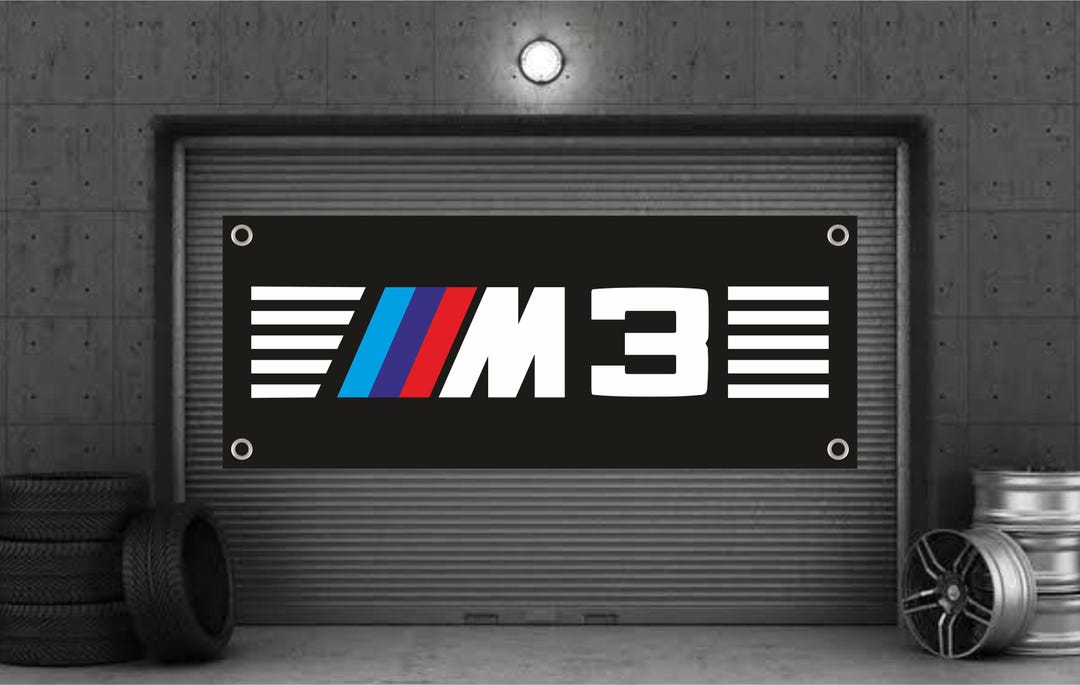 BMW M3 Logo Banner: Garage, Office, Showroom Vinyl Sign - Etsy