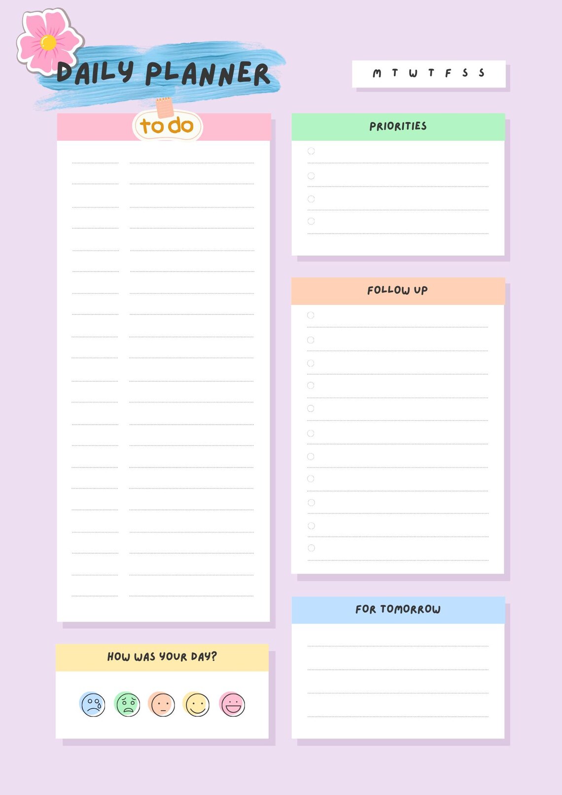 Daily Schedule Planner: Goals and Tasks (digital Download) - Etsy