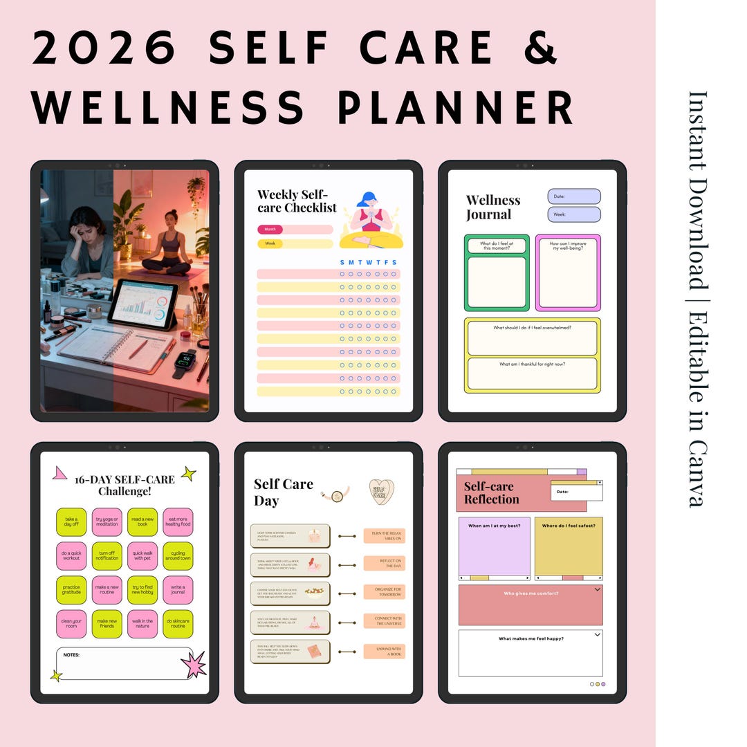 Self Care & Wellness Planner 2026 – Habitudes – Mental – PDF 65 Pages ...