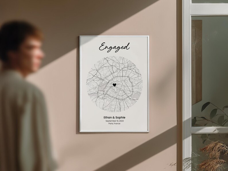 Where We Got Engaged Map • Custom Map Poster • Personalized Engagement ...