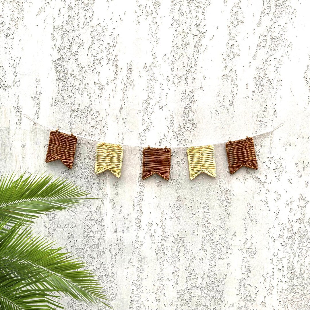 Handmade Woven Flags Garland, Boho Flag Bunting, Nursery Room Décor - Etsy