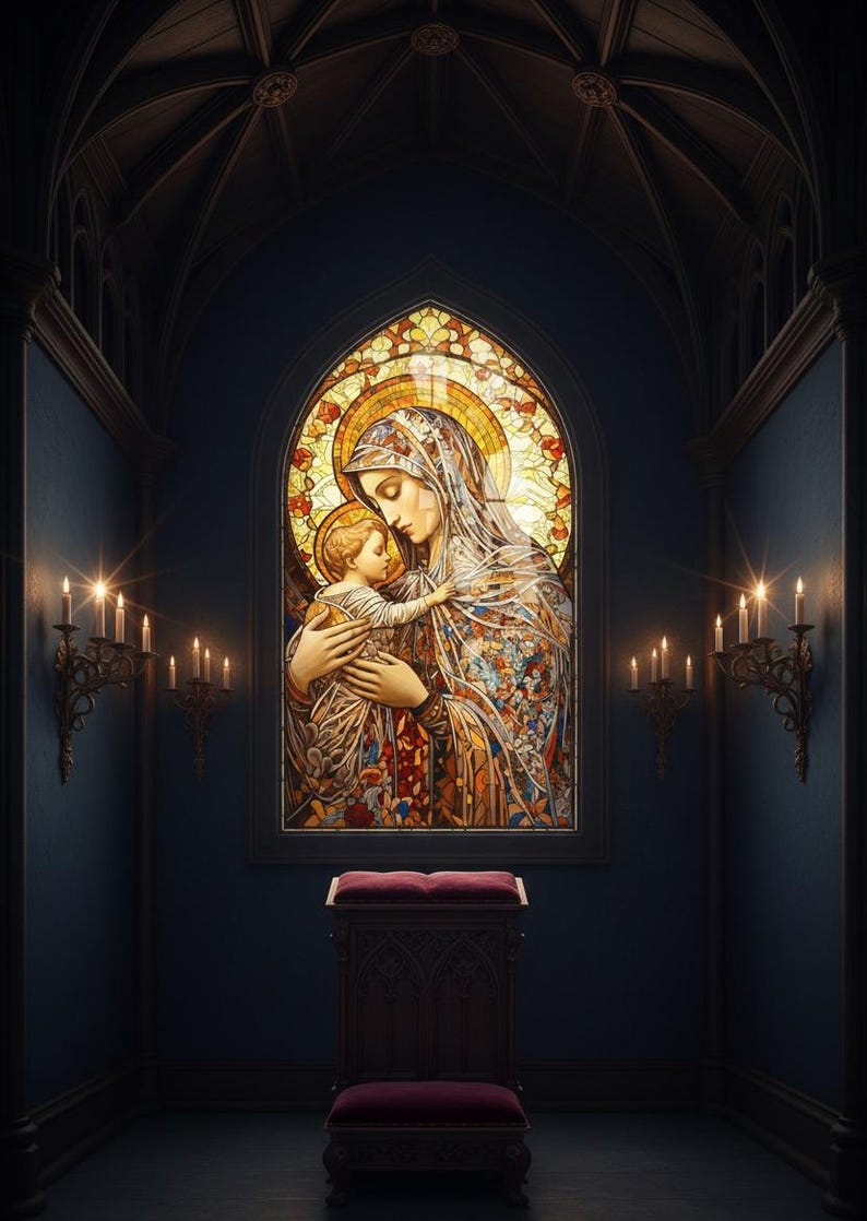 Virgin Mary and Baby Jesus Tempered Glass Wall Art, Catholic Decor - Etsy