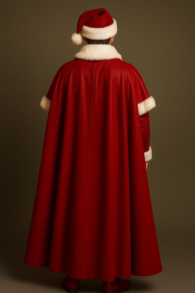Men’s Red Leather Santa Costume, Classic Santa Suit - Etsy