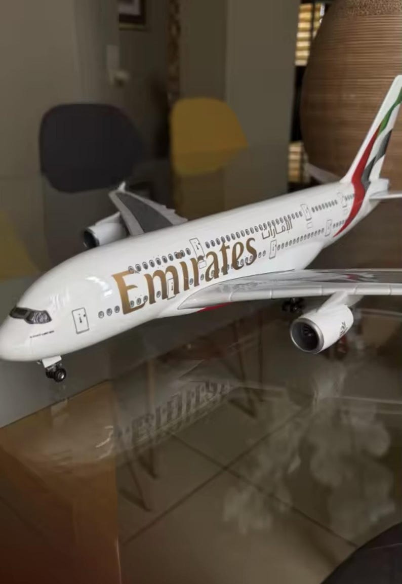 Airplane Model Emirates Airbus A380 45cm - Etsy Australia