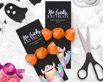 Halloween Treat Cards | Printable Kids Halloween Cards | Cute Monster ...