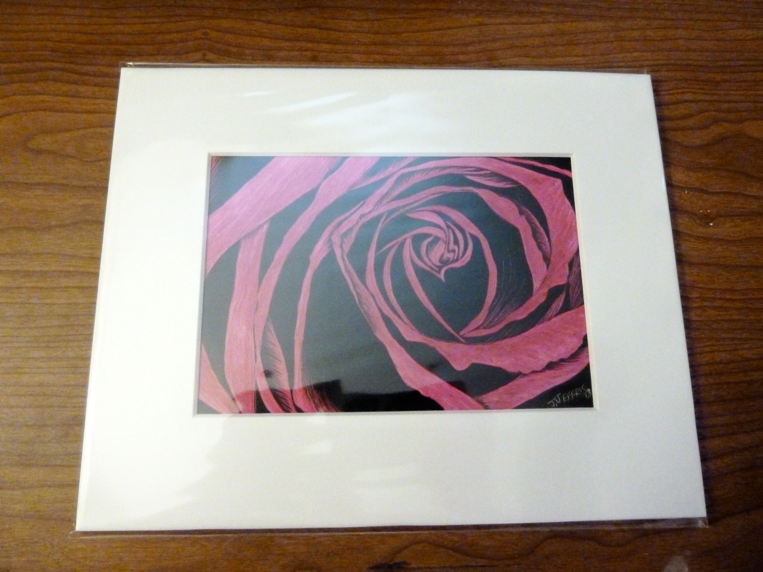 Original Rose Scratchboard Painting - Etsy