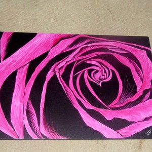 Original Rose Scratchboard Painting - Etsy