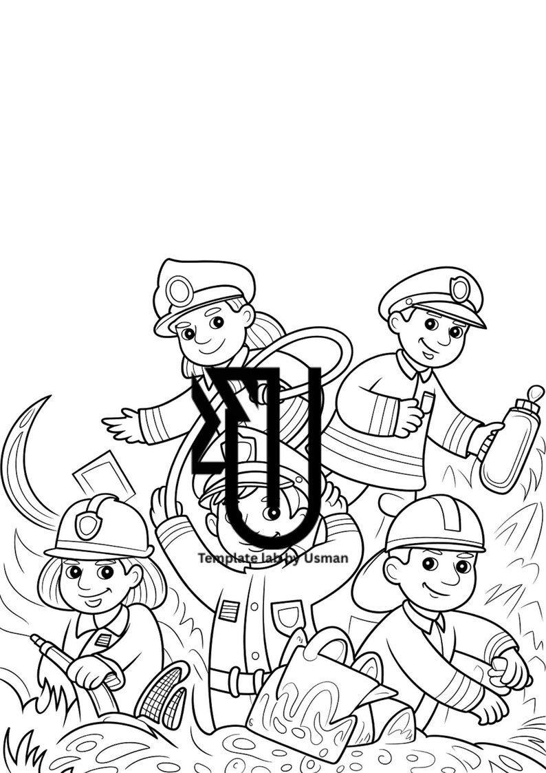 Community Helpers Coloring Pages for Kids | Firefighter Police Doctor ...
