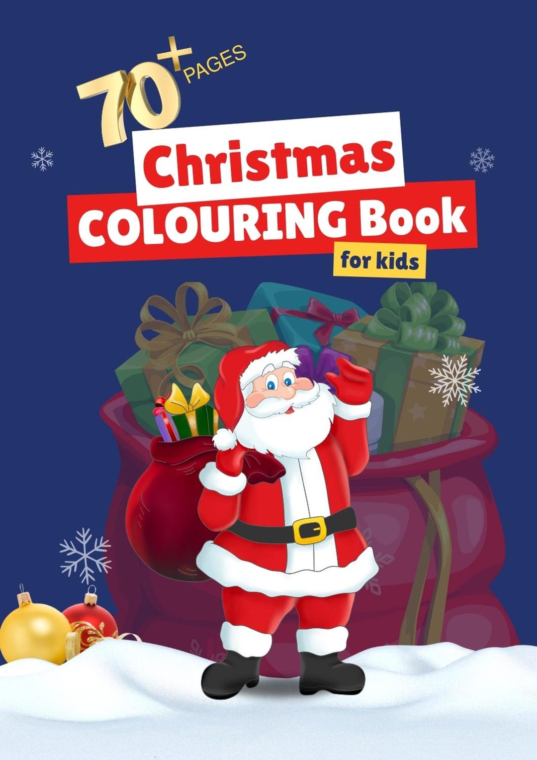 CHRISTMAS COLOURING BOOK 70PLUS Pages Kids Art Book Adult Coloring Book ...