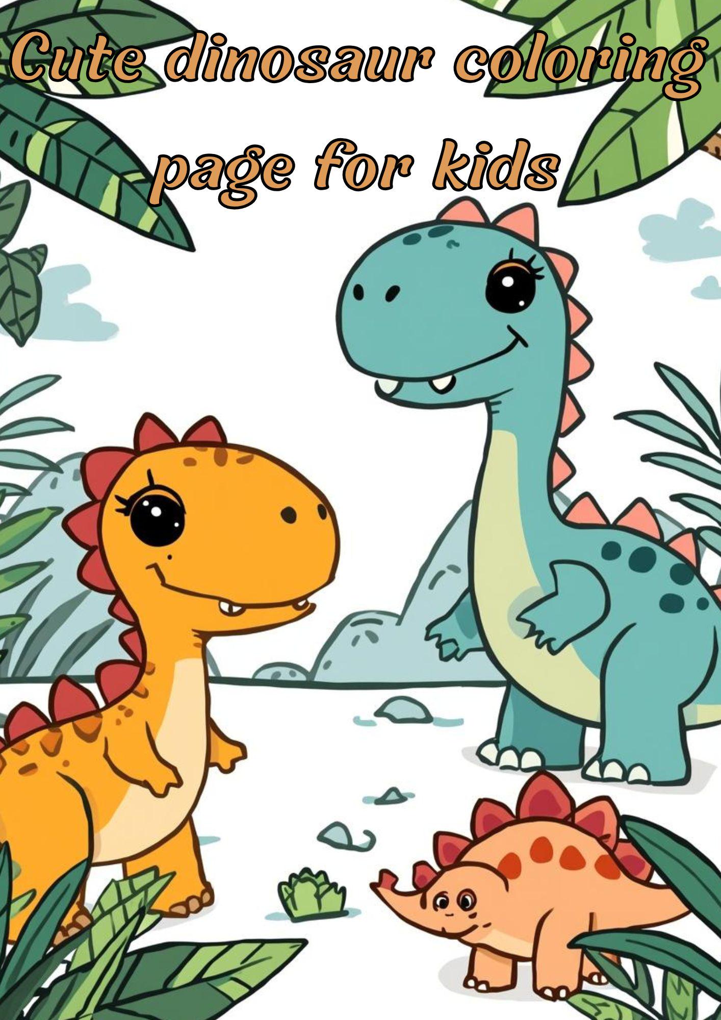 Cute Dinosaur Coloring Page for Kids | Printable Dinosaur Activity ...