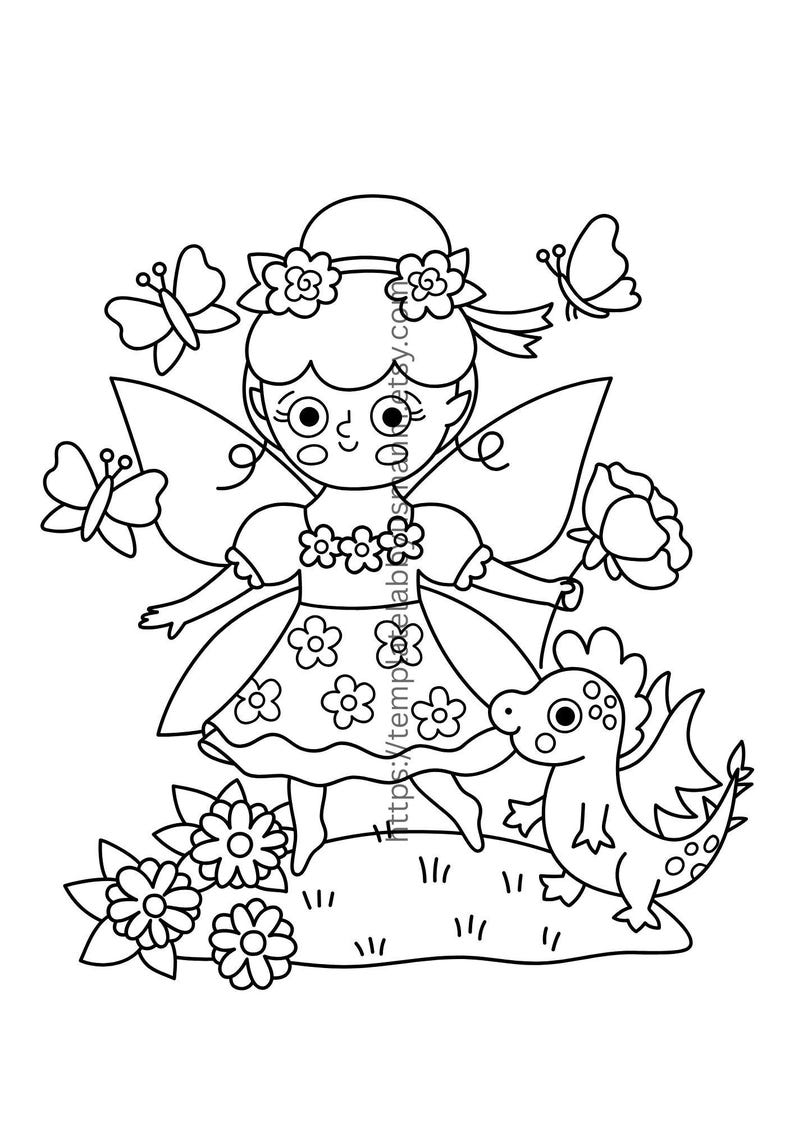 Magical Fairy Coloring Page | Free Printable Enchanted Fantasy PDF for ...