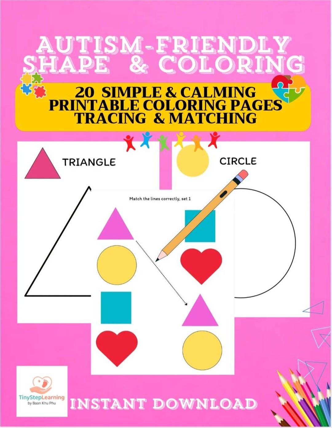 Autism-friendly Shape Workbook | Calming Coloring & Tracing (digital ...