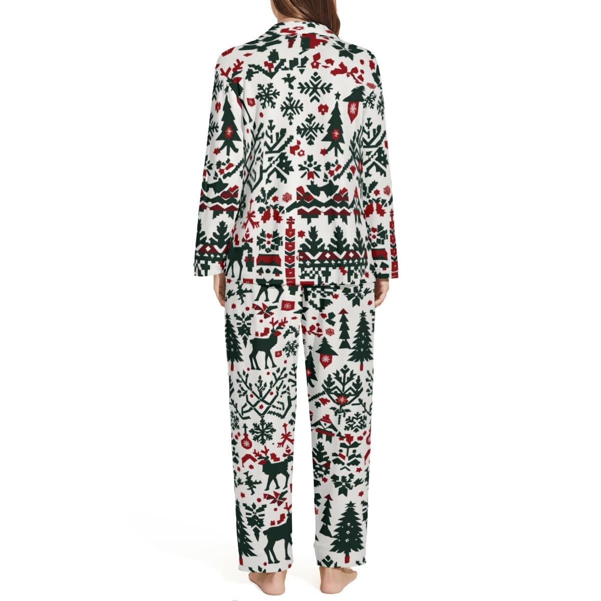 Nordic Christmas Flannel Pajama Set – Unisex Fair Isle Sleepwear - Etsy