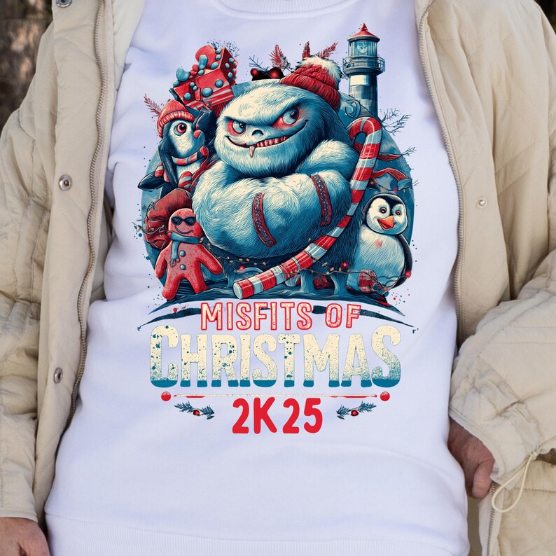 Funny Christmas Misfits PNG Sublimation Design: Snowman, Penguin ...