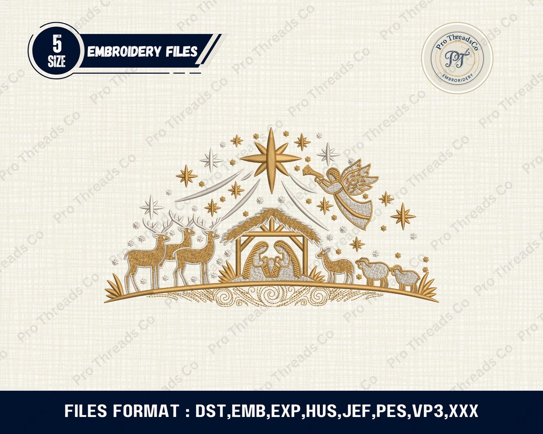 Nativity Scene Embroidery Design, Holy Family Silhouette Machine ...