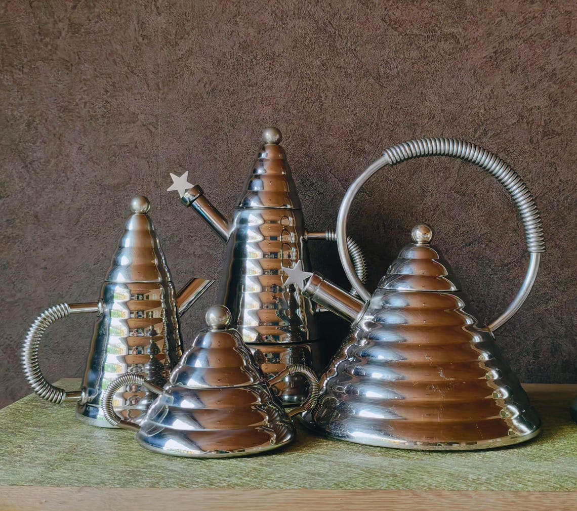 Vintage Italian 80s Stella Collection Archimede Coffee Set: Espresso ...