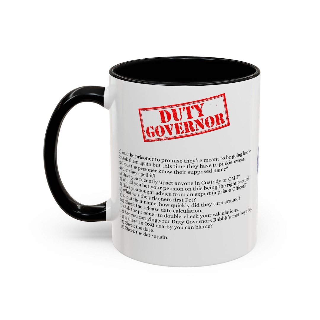 Prison Service Duty Governor "lammy List" Joke Mug, Gifts for Prison ...