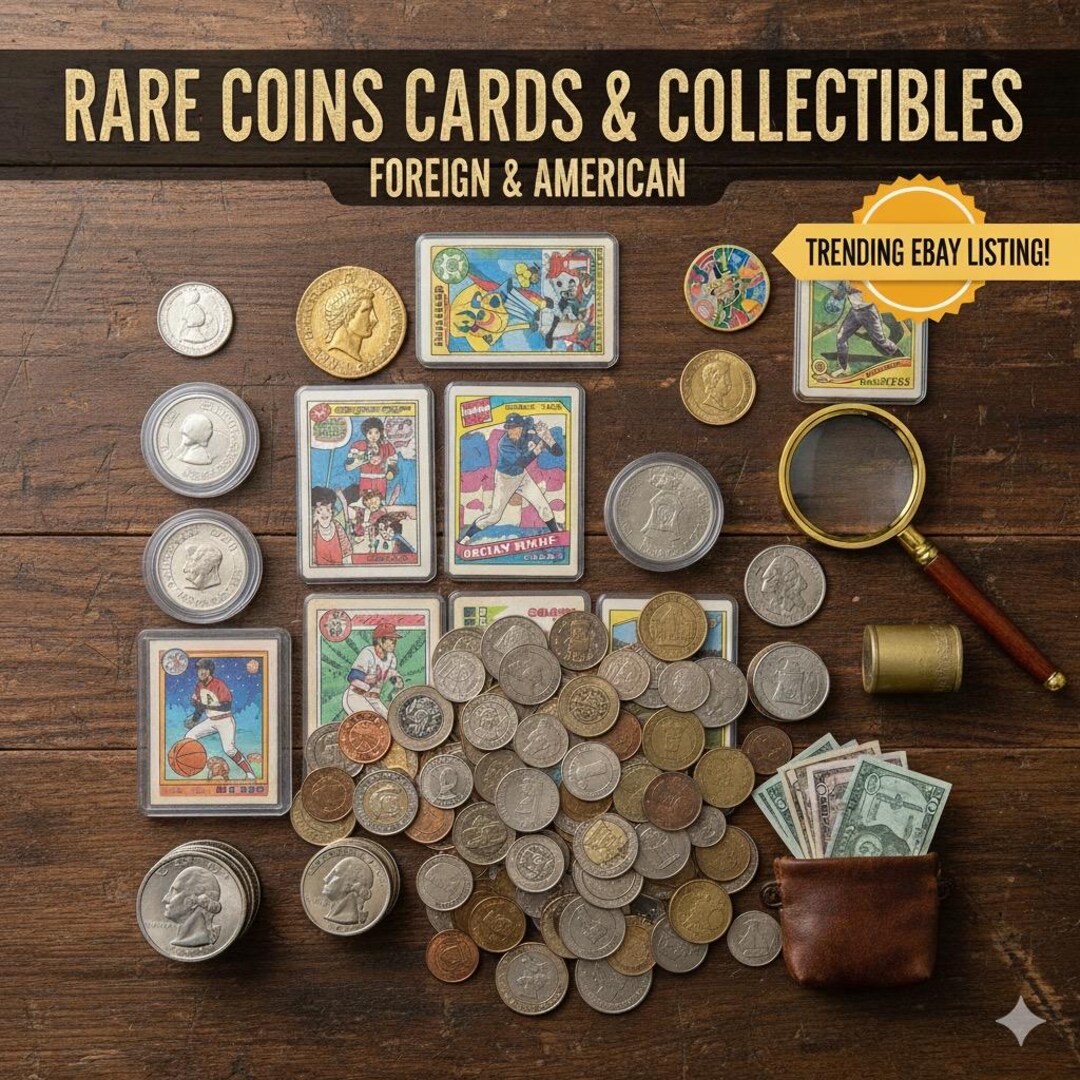 Lot of Coins, Cards & Collectibles - Etsy