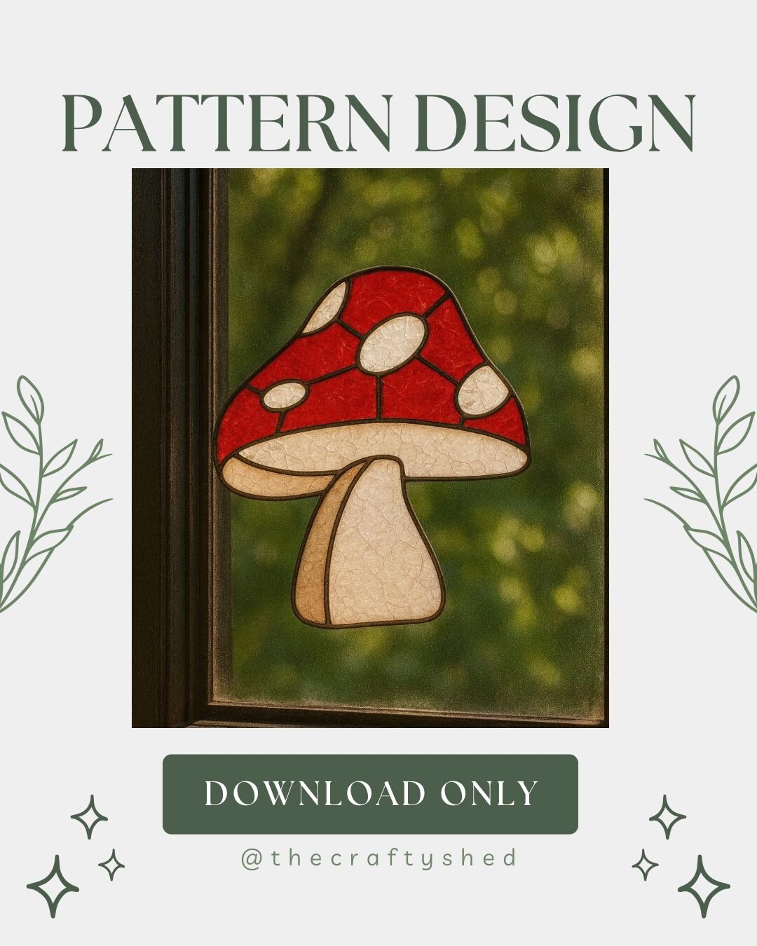 Mushroom Stained Glass Pattern - Etsy Australia