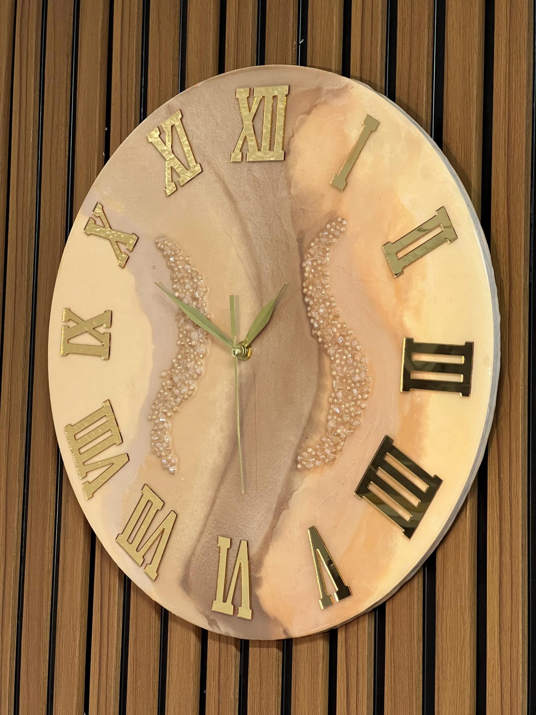 Gold Resin Table Clock - Etsy