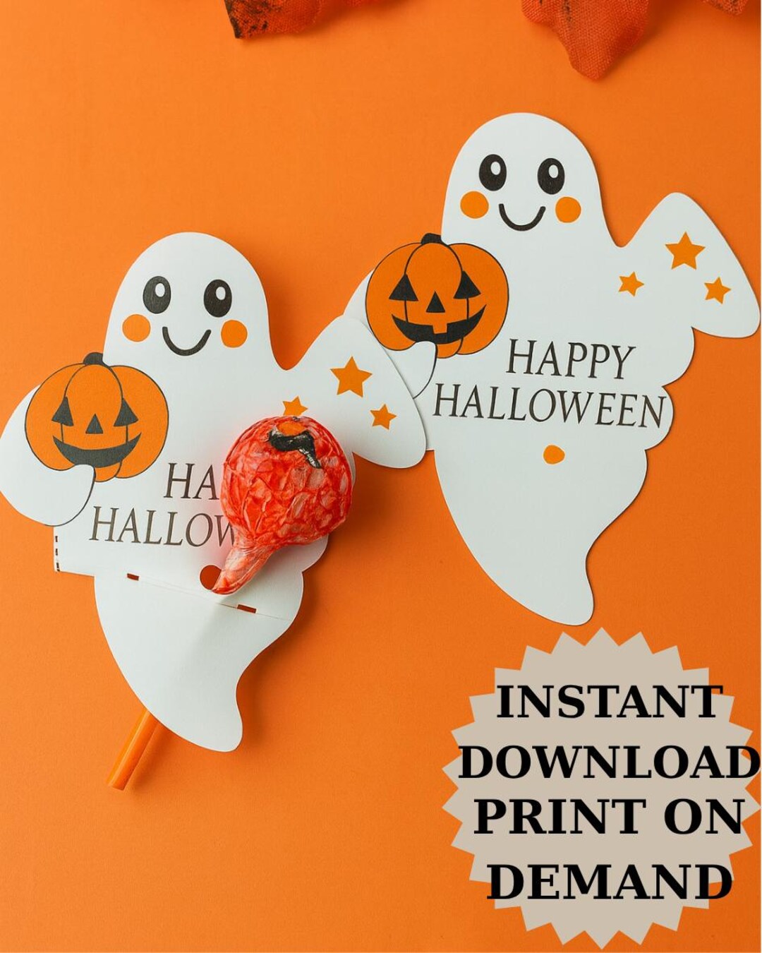 Printable Halloween Candy Holder – Ghost Lollipop Tags – Trick or Treat ...