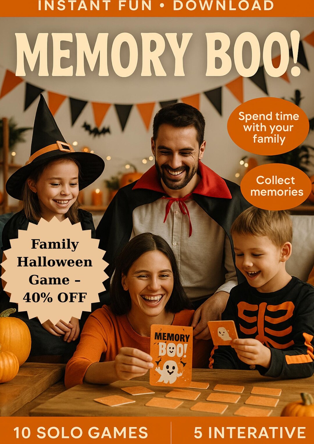 Memory Boo Truth or Dare Halloween Game for Kids | Printable Halloween ...
