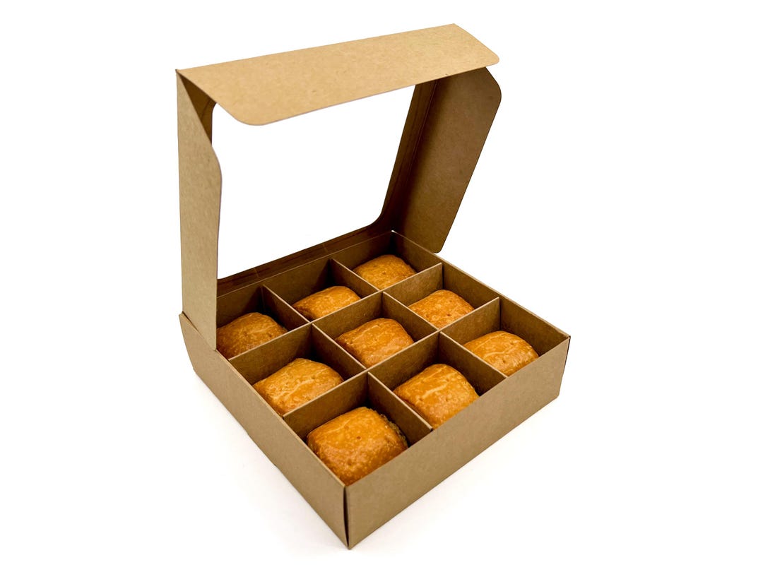 Treat Box With Window and Dividers - Small (9-compartment) - 6.5x6.5x1 ...