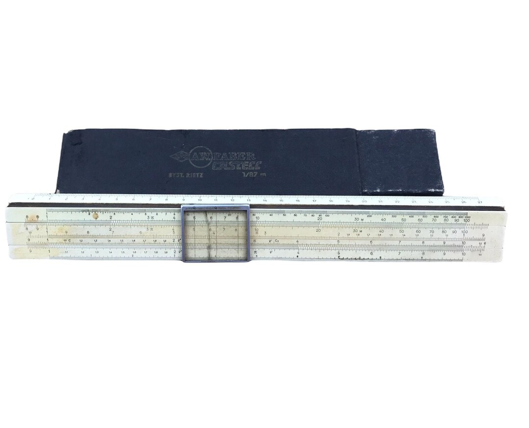 1940 - 1950 A.w. Faber Castell Ruler System Rietz 1/87 M Mahogani ...