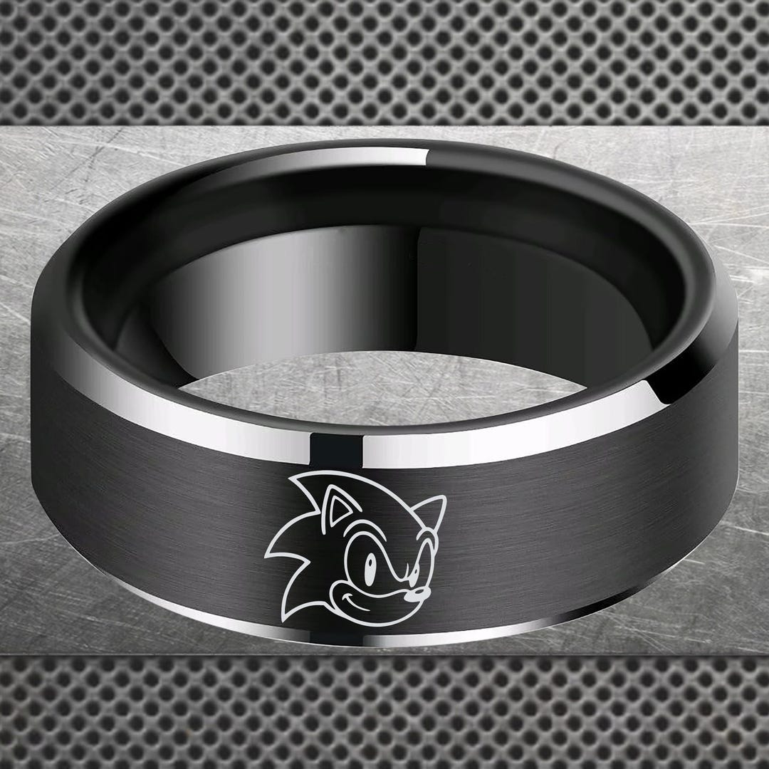 Engraved Shadow the Hedgehog Ring, Shadow Engraved Ring, Sonic the ...
