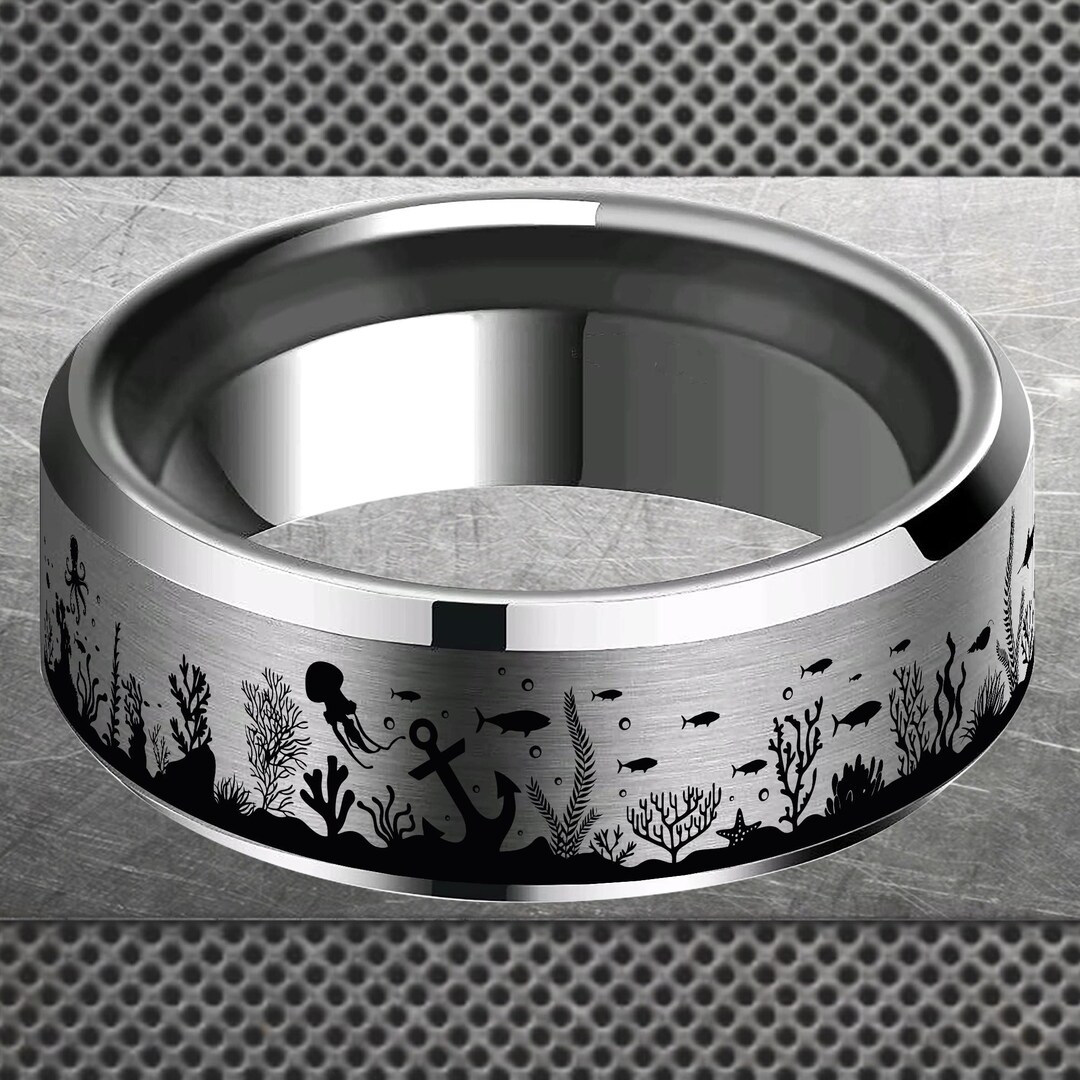 Dolphin Wedding Rings for Couples, Promise Rings Sea Life, Tribal Shark ...