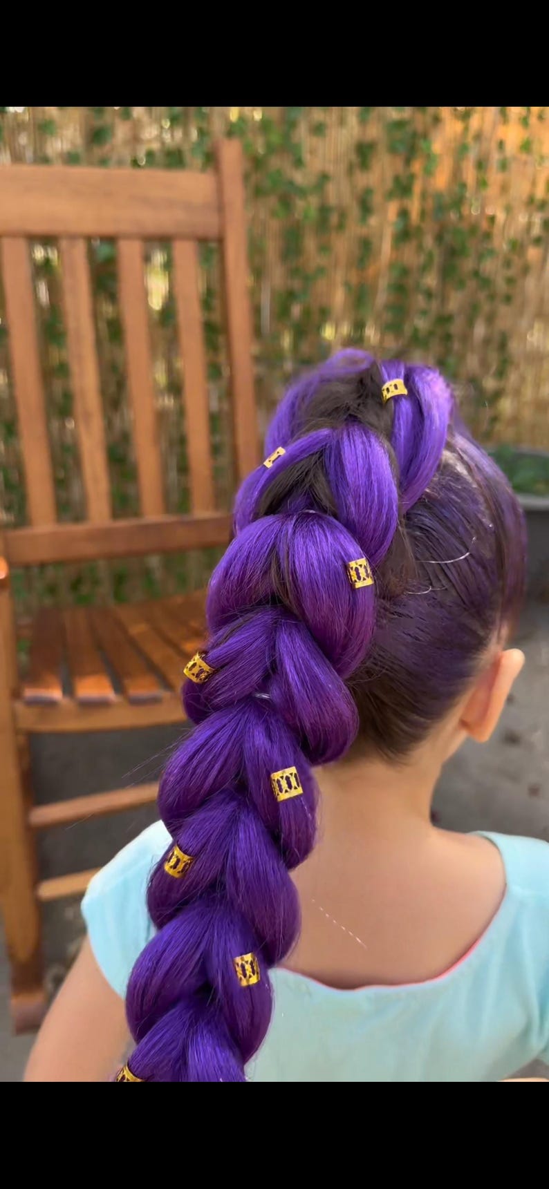 Rumi K Pop Demon Hunters Huntrix Purple Braiding Braid Hair, Wig ...