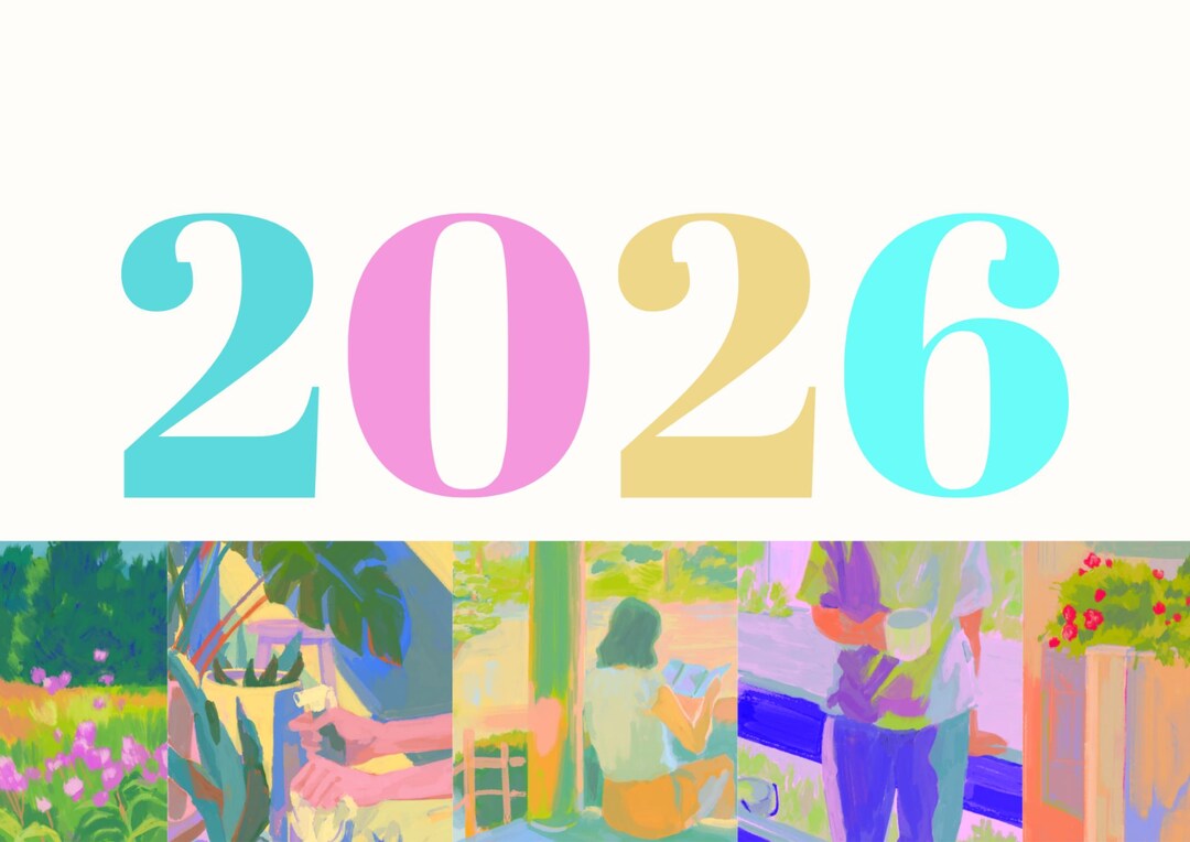 Green and Pink Scenic Calendar 2026 - Etsy
