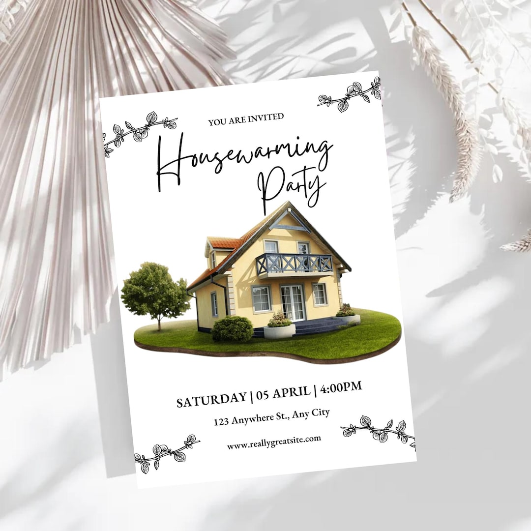 Editable Housewarming Invitation, Rustic Farmhouse Party Invite, Home ...