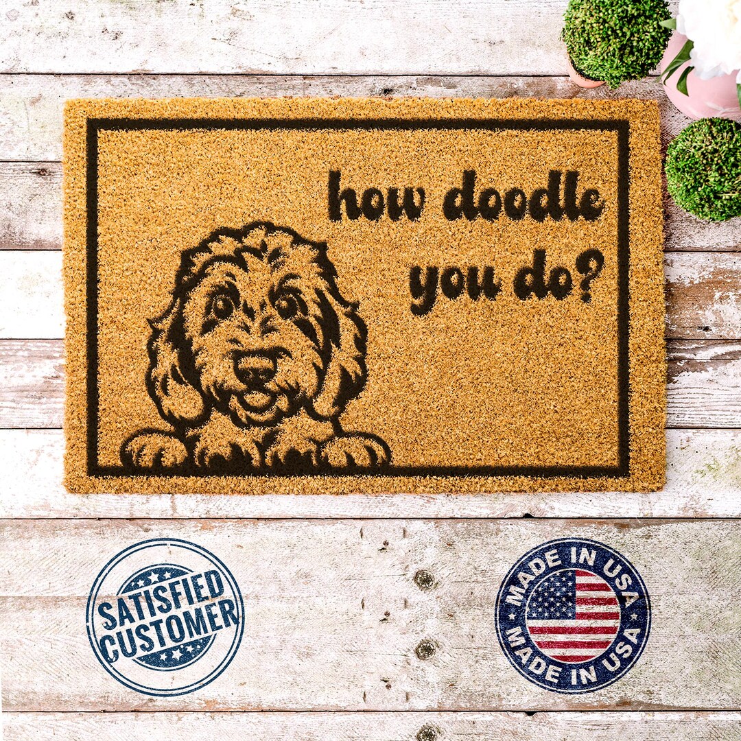 How Doodle You Do Welcome Mat - Goldendoodle Doormat, Funny Dog Gift ...