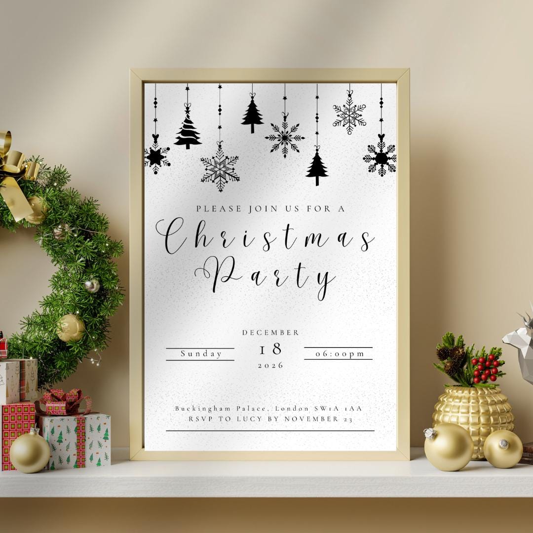 Editable Christmas Party Invitation – Festive Holiday Invite (digital ...