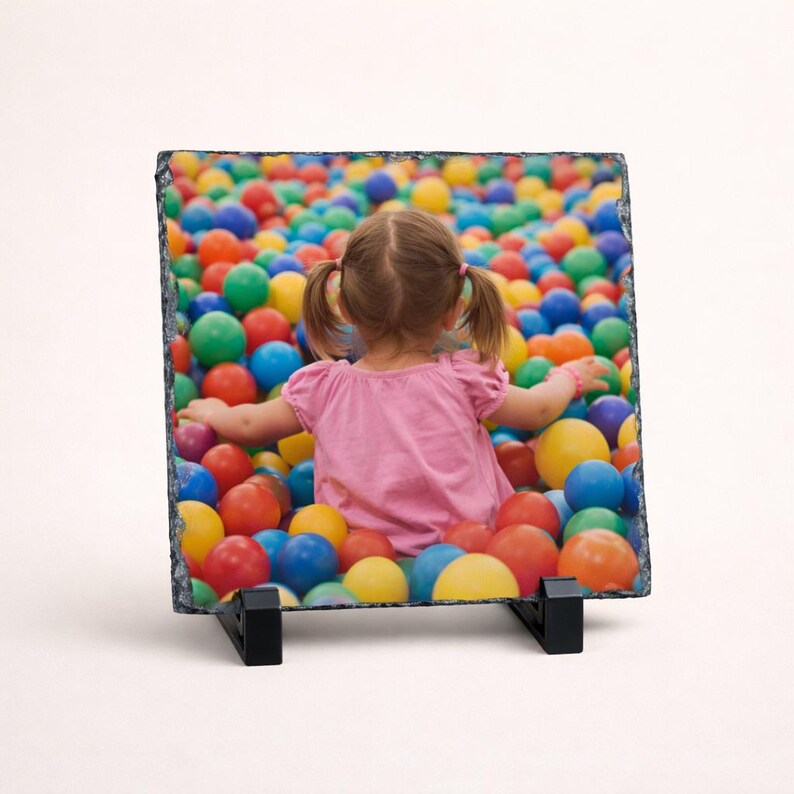 Personalized Square Slate Photo Frame, Custom Photo Stone, Sublimated ...