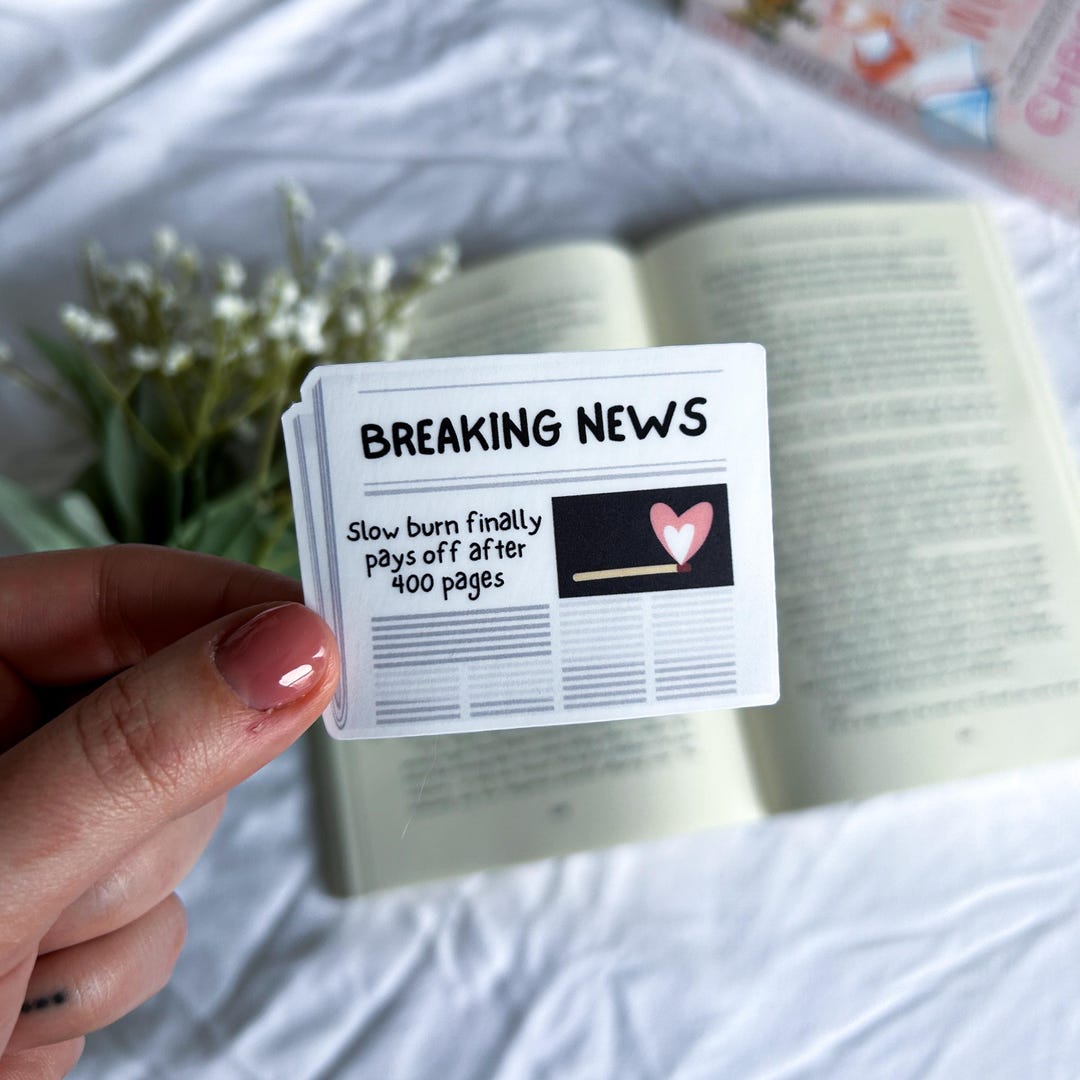 Breaking News Sticker, Bookish Sticker for Readers, Cute Reading ...