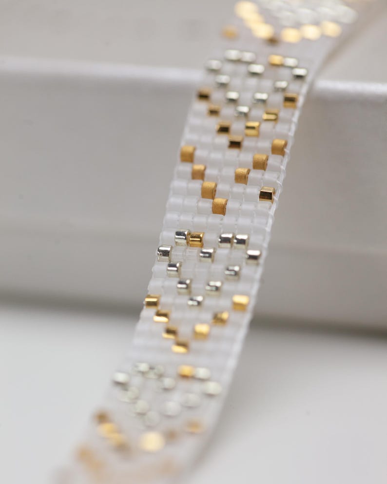 Miyuki Bead Loom Bracelet Pattern – Elegant Valentine's Design (PDF ...