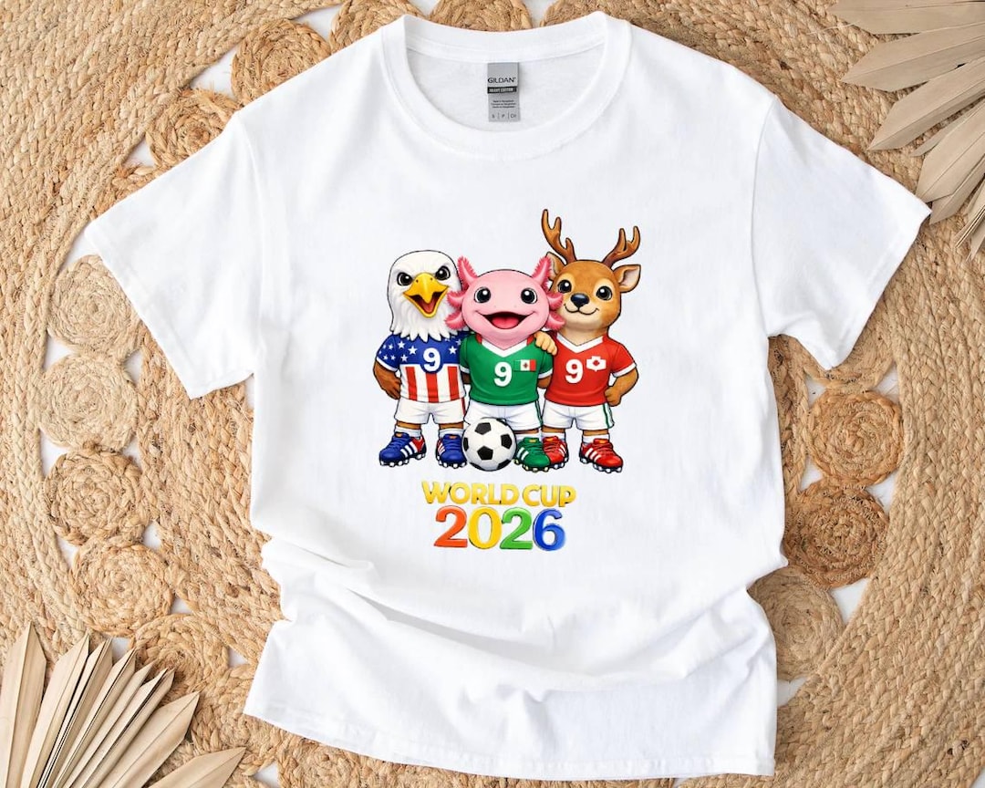 World Cup 2026 T-shirt, Cute Soccer Mascot Shirt, USA Mexico Canada ...