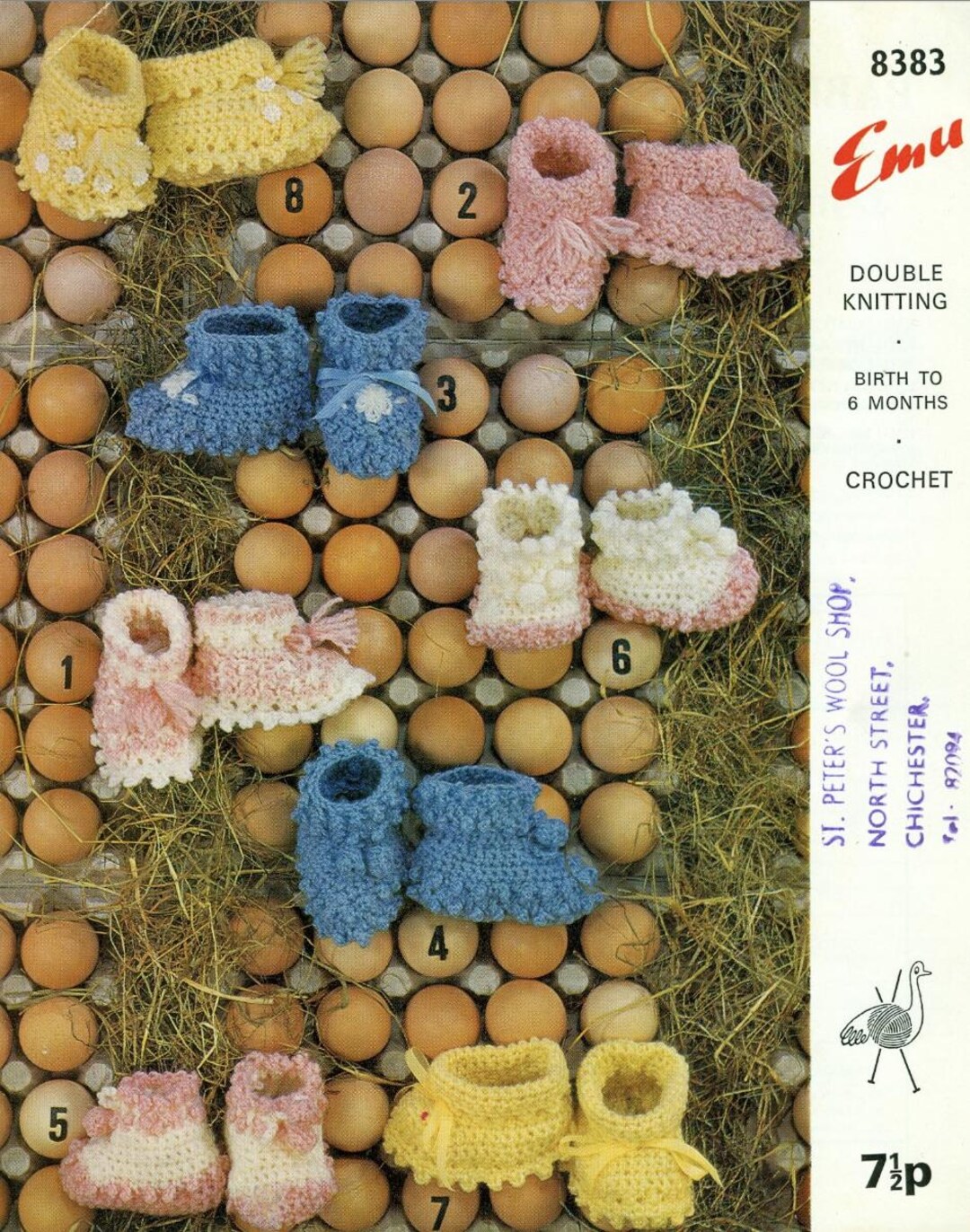 Vintage 1980s Baby Booties PDF INSTANT Download of Crochet Pattern ...