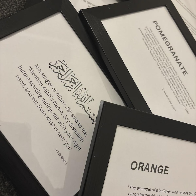 Sunnah Table Setup Cards: Quran-inspired Islamic Decor (printable PDF ...