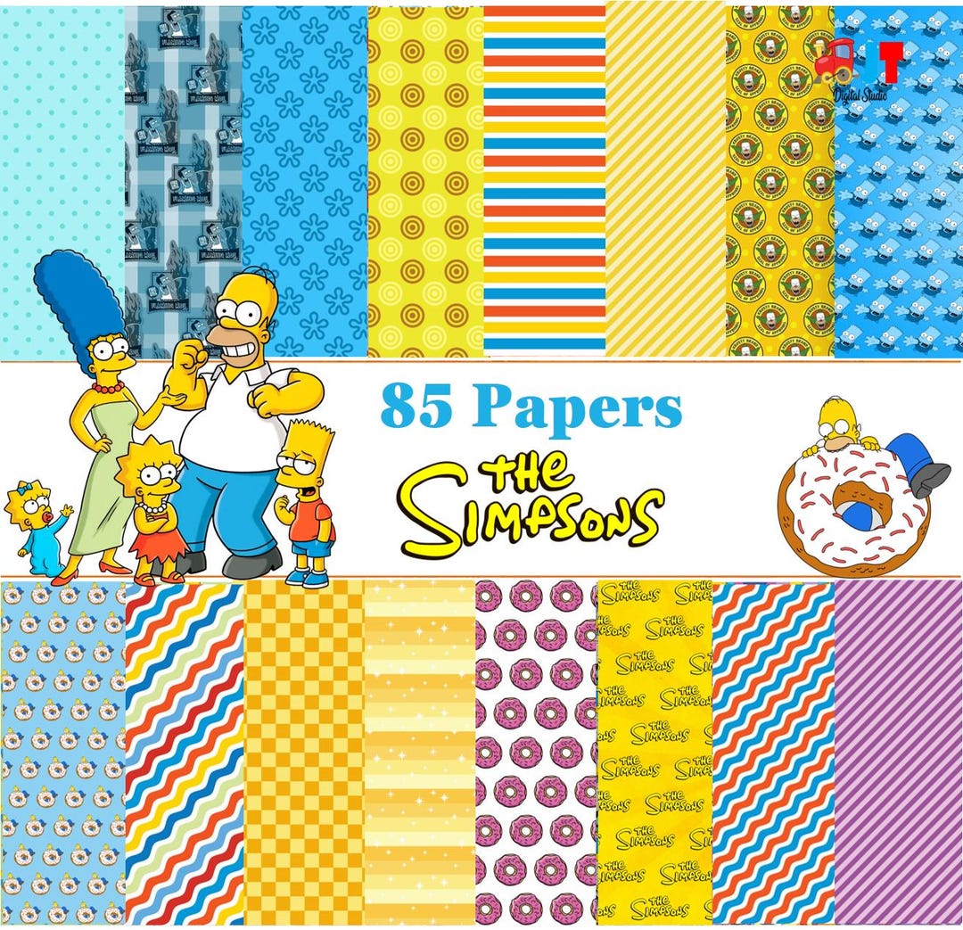 The Simpsons Digital Paper Pack: Party Decor, Scrapbooking, Wallpaper ...