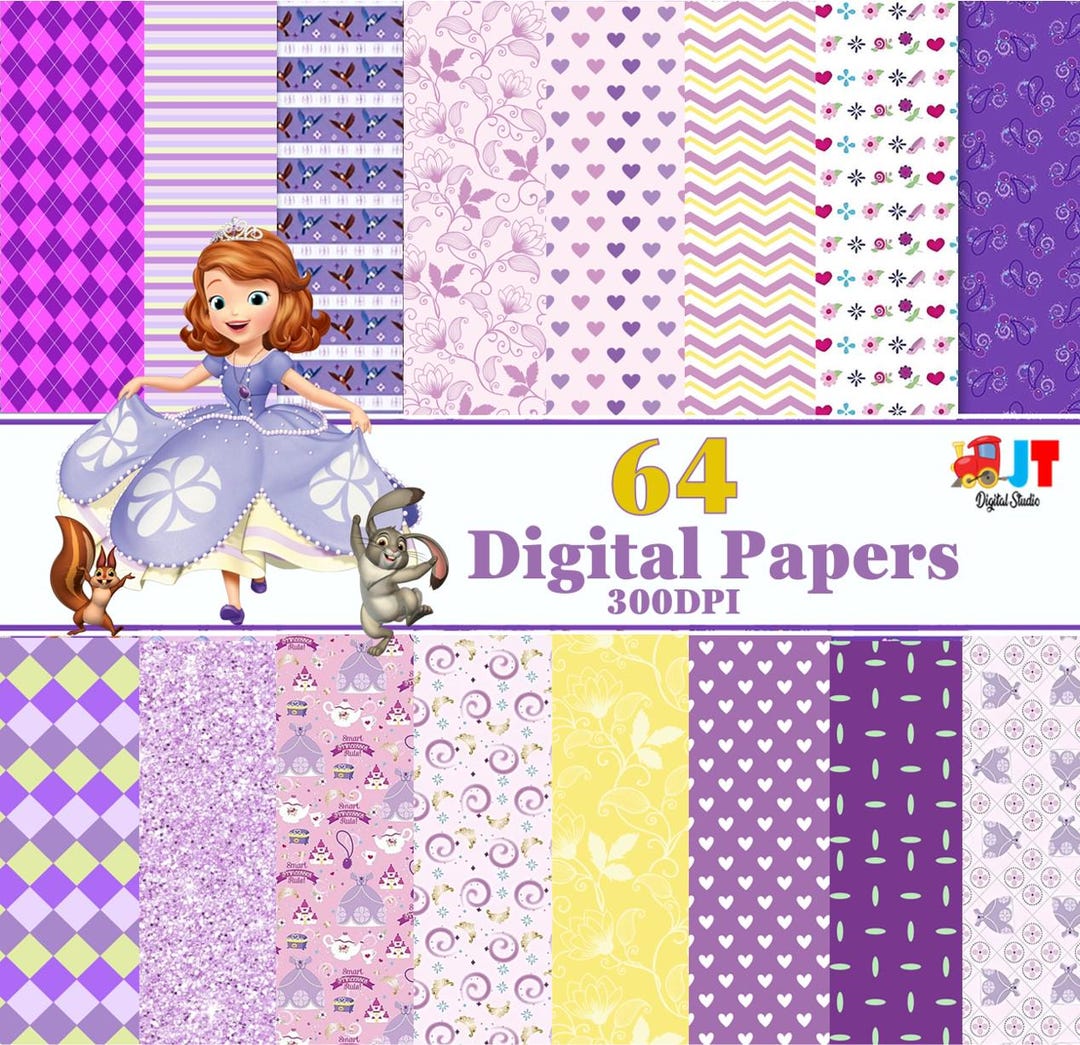 Princess Sofia, Sofia the First - Digital Paper, Printable ...