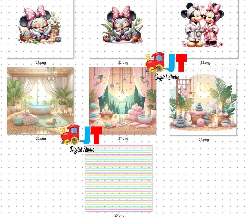Minnie Mouse Spa Day Clipart, Transparent PNG (digital Download) - Etsy